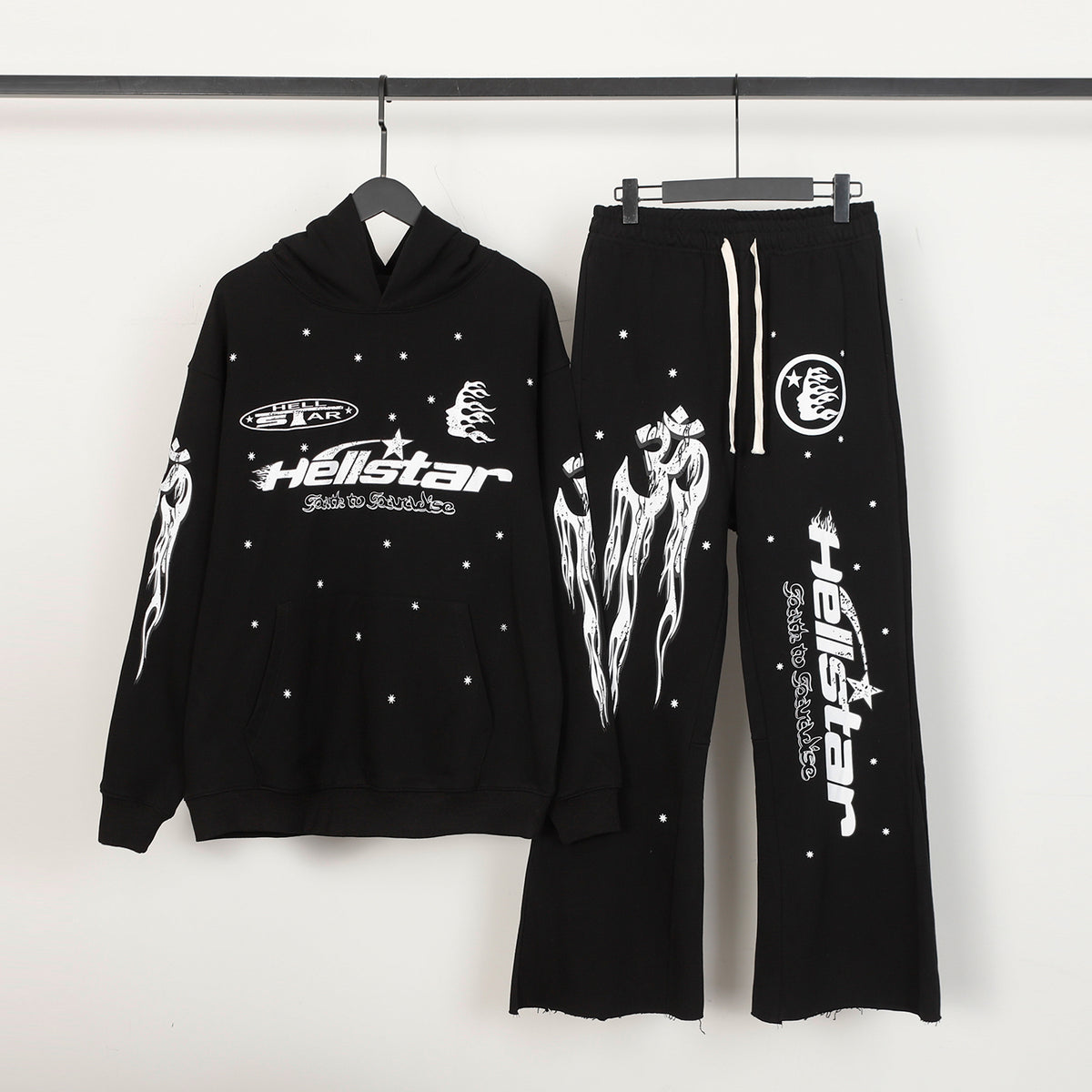 Hellstar black star hoodie and pant set – Ready2shipnyc